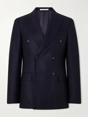 Gabriela Hearst Angelo Double-breasted Wool And Cashmere-blend Flannel Suit Jacket