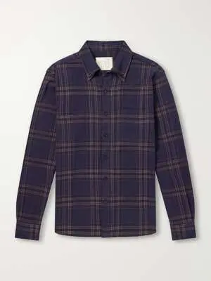 KARDO Ronald Checked Cotton Shirt - Navy