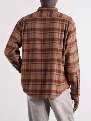 A.PRESSE Checked Cotton And Silk-blend Twill Shirt
