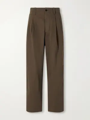 MARGARET HOWELL Mhl. Straight-leg Pleated Cotton Trousers