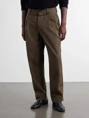 MARGARET HOWELL Mhl. Straight-leg Pleated Cotton Trousers