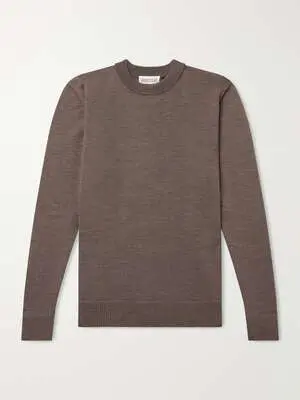 S.N.S. HERNING Solo Merino Wool Sweater - Brown