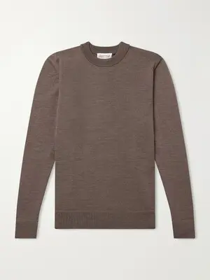 S.N.S. HERNING Solo Merino Wool Sweater - Brown