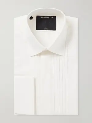 FAVOURBROOK Classic-collar Pintucked Cotton-poplin Tuxedo Shirt