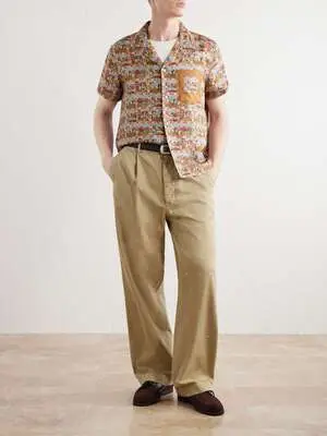 BODE Cowboy Comic Camp-collar Printed Silk-satin Shirt