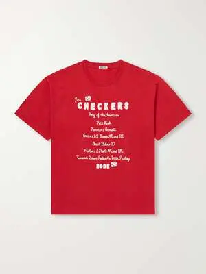 BODE Embroidered Cotton-jersey T-shirt - Red