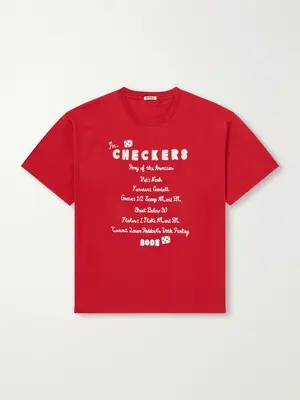 BODE Embroidered Cotton-jersey T-shirt - Red