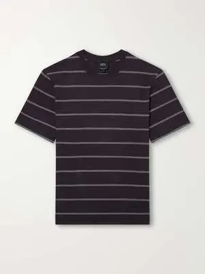 A.p.c. Ali Striped Cotton-jersey T-shirt - Black