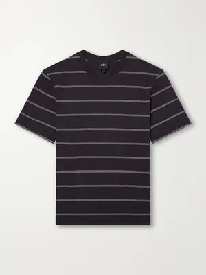 A.p.c. Ali Striped Cotton-jersey T-shirt - Black