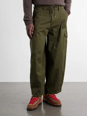 FRIZMWORKS Wide-leg Cotton-twill Drawstring Cargo Trousers