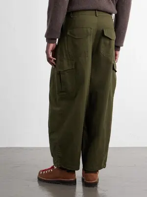 FRIZMWORKS Wide-leg Cotton-twill Drawstring Cargo Trousers