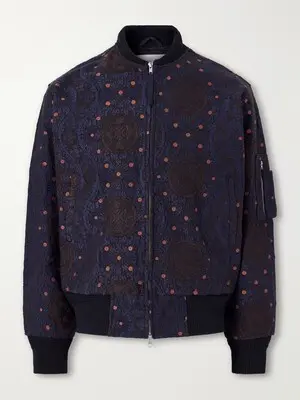 KARDO Max Embroidered Cotton Bomber Jacket - Blue