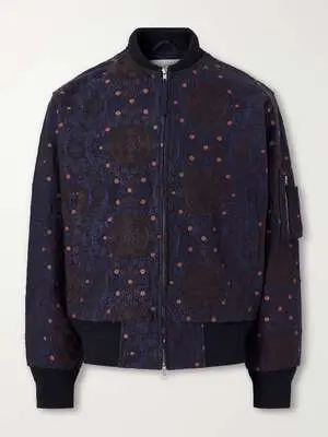 KARDO Max Embroidered Cotton Bomber Jacket - Navy