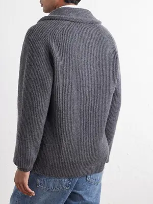 DRAKE'S Ribbed Wool Cardigan