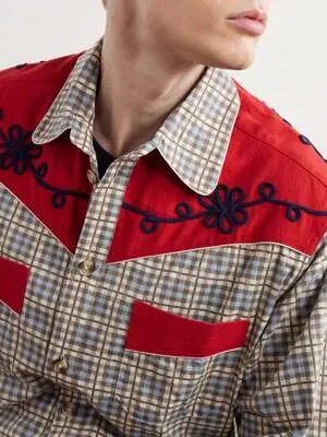 BODE River City Western Checked Cotton Shirt