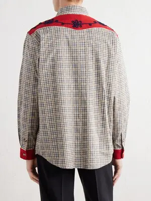 BODE River City Western Checked Cotton Shirt - Red