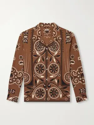 BODE Bandana Printed Cotton Shirt - Brown