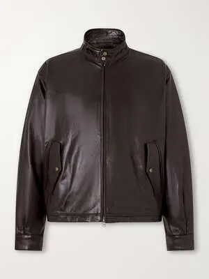 FRIZMWORKS Waxed Leather Jacket - Brown