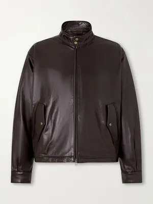 FRIZMWORKS Waxed Leather Jacket - Brown