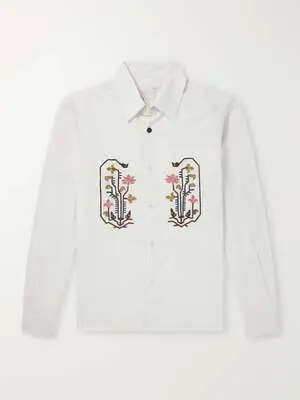 KARDO Luis Embroidered Cotton Shirt - Ecru