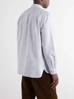 A.p.c. Mateo Striped Logo-embroidered Cotton-poplin Shirt