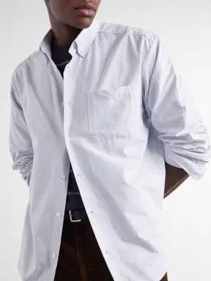 A.p.c. Mateo Striped Logo-embroidered Cotton-poplin Shirt