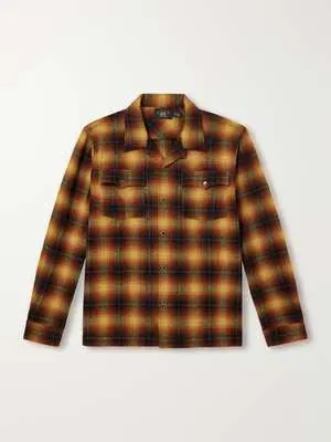 Ralph Lauren Jesse Checked Wool-blend Flannel Shirt - Orange