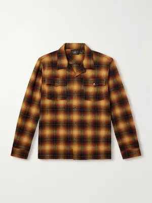 Ralph Lauren Jesse Checked Wool-blend Flannel Shirt - Orange