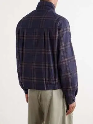 KARDO Stanley Embroidered Checked Cotton Bomber Jacket