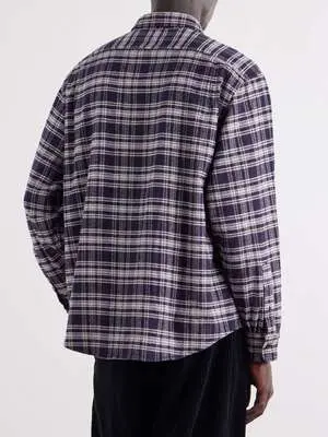 A.PRESSE Checked Cotton And Silk-blend Twill Shirt