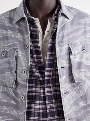 A.PRESSE Checked Cotton And Silk-blend Twill Shirt