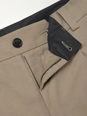 MARGARET HOWELL Straight-leg Pleated Cotton-drill Trousers
