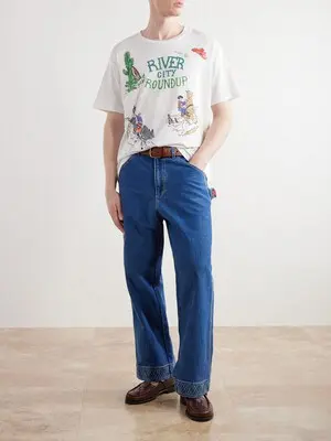 BODE River City Printed Cotton-jersey T-shirt