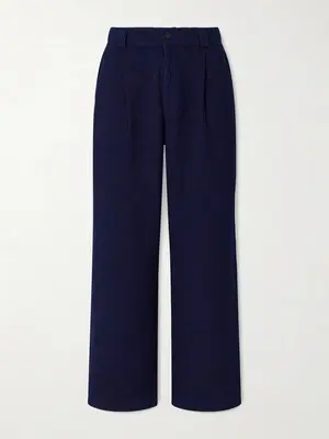 Blue Blue Japan Straight-leg Pleated Sashiko-cotton Trousers