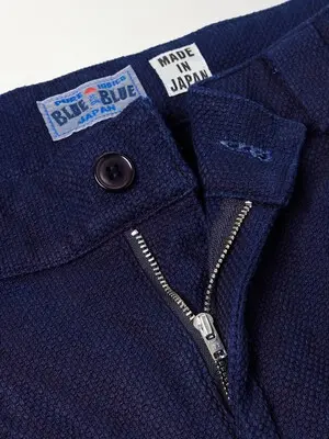 Blue Blue Japan Straight-leg Pleated Sashiko-cotton Trousers