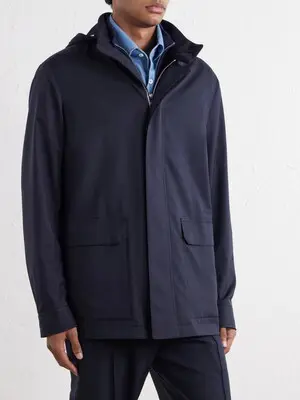 Zegna Twill Hooded Coat