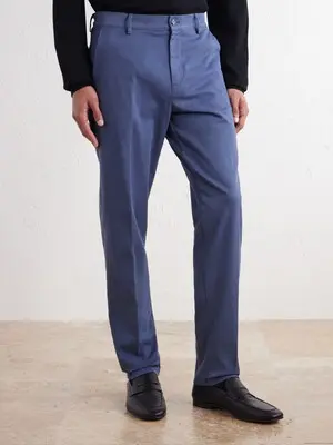 Canali Straight-leg Stretch-cotton Gabardine Trousers