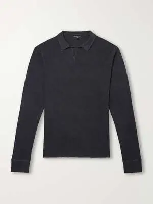 JAMES PERSE Cotton-twill Polo Shirt - Midnight Blue