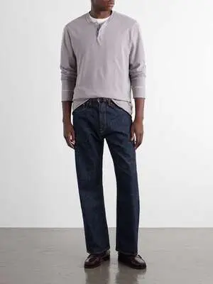 JAMES PERSE Cotton-jersey Henley T-shirt