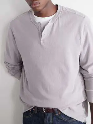 JAMES PERSE Cotton-jersey Henley T-shirt