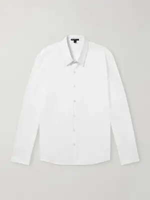 JAMES PERSE Stretch Cotton-blend Poplin Shirt - White