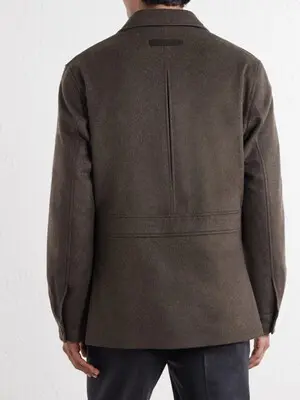 Zegna Oasi Herringbone Cashmere Coat - Green