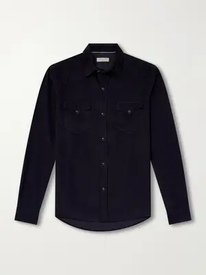 Canali Cotton-corduroy Shirt - Blue