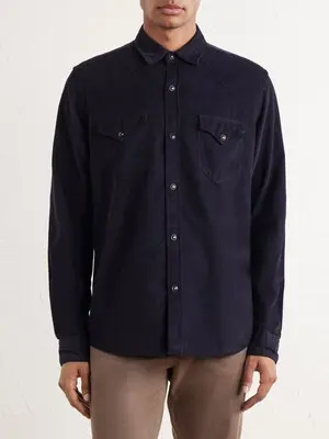 Canali Cotton-corduroy Shirt - Blue