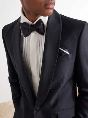 FAVOURBROOK Polka-dots Wool And Silk-blend Tuxedo Jacket