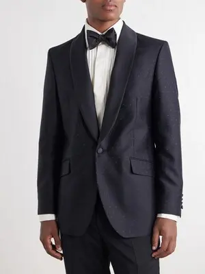 FAVOURBROOK Polka-dots Wool And Silk-blend Tuxedo Jacket