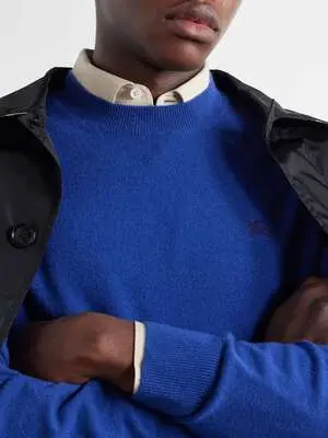 Burberry Logo-embroidered Cashmere-blend Sweater