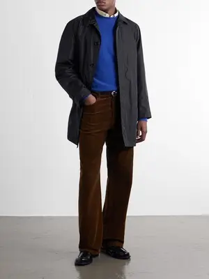 Burberry Logo-embroidered Cashmere-blend Sweater - Blue