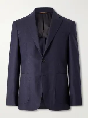 Canali Kei Wool Suit Jacket - Blue