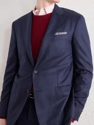 Canali Kei Wool Suit Jacket
